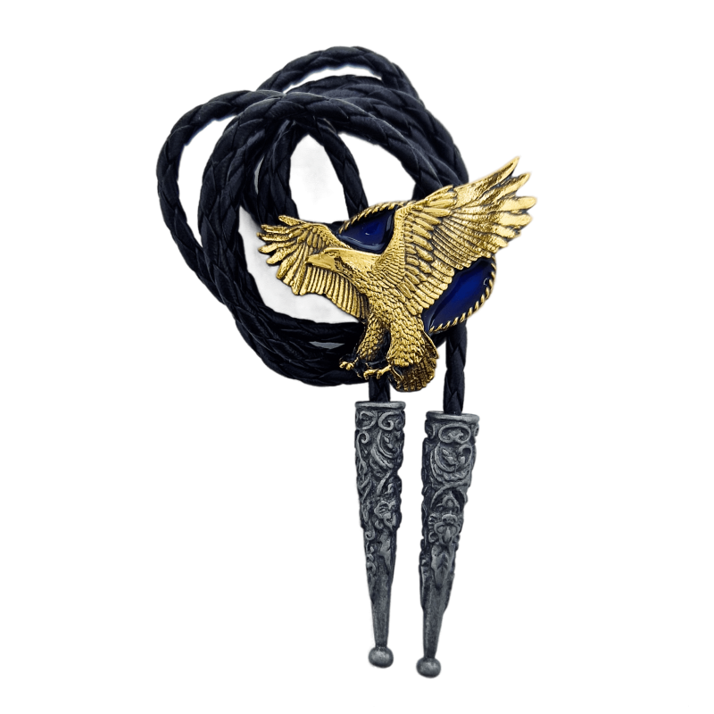 Bolo Tie - Flying Gold Eagle